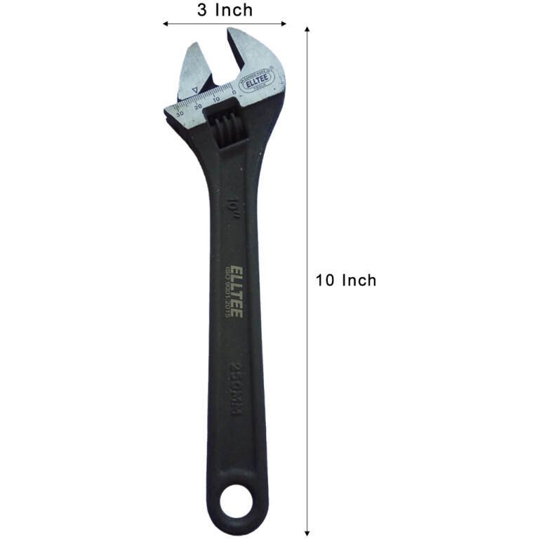 Adjustable Wrench 10 Inch (Polished) | Durable Hand Tool | Implemental