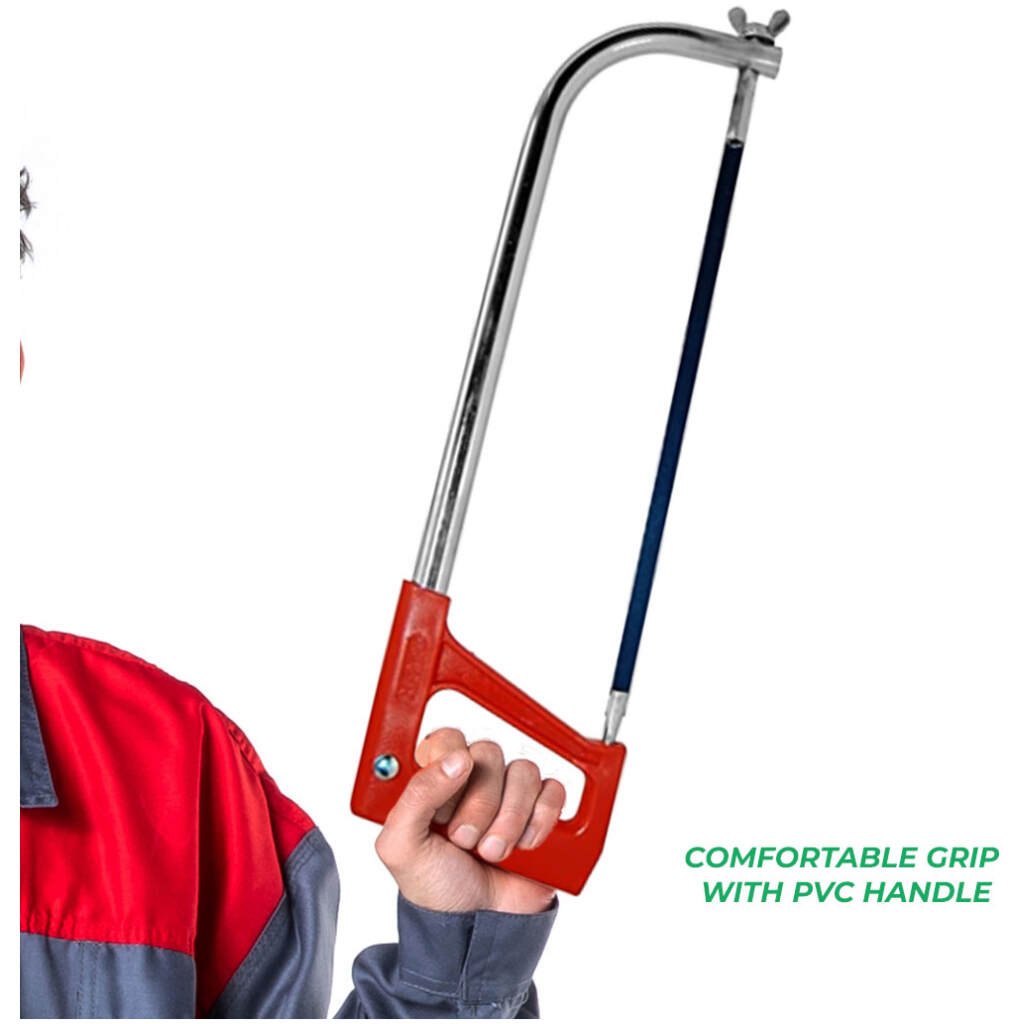 Hacksaw Frame 12 Inch | Tubular Steel Body with PVC Handle | Implemental