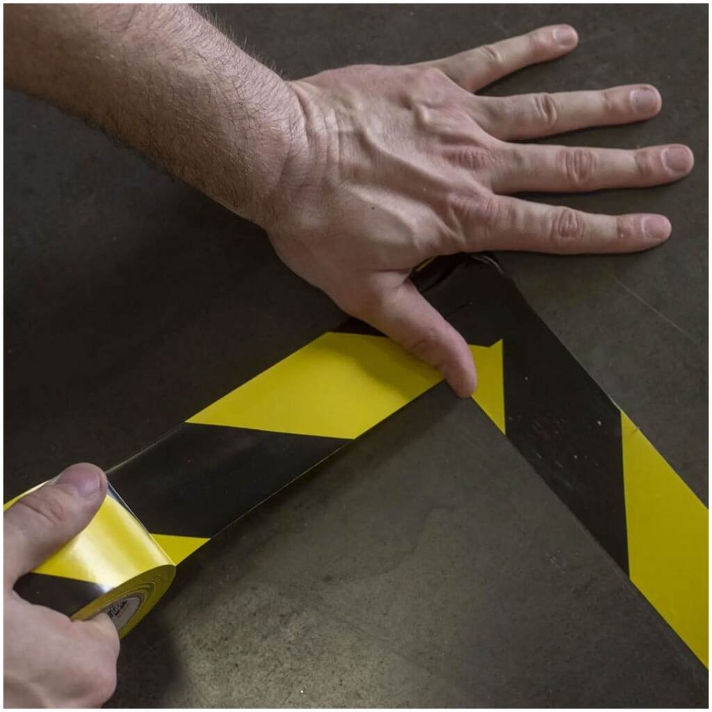 Floor Marking Zebra Tape Yellow & Black 20m