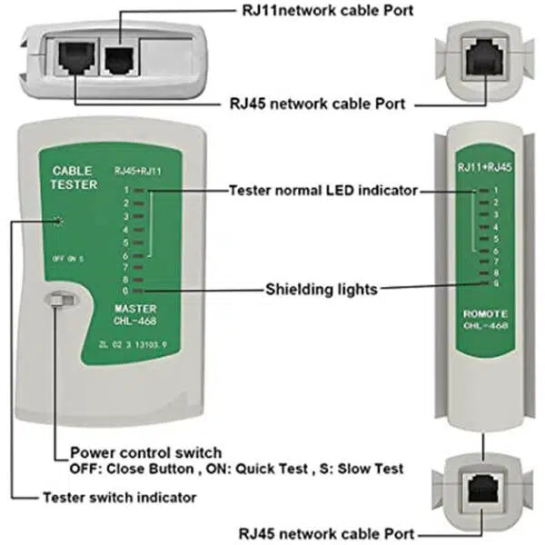 Network Cable Tester – RJ45/RJ11 | LAN Wire Tester Tool | Implemental