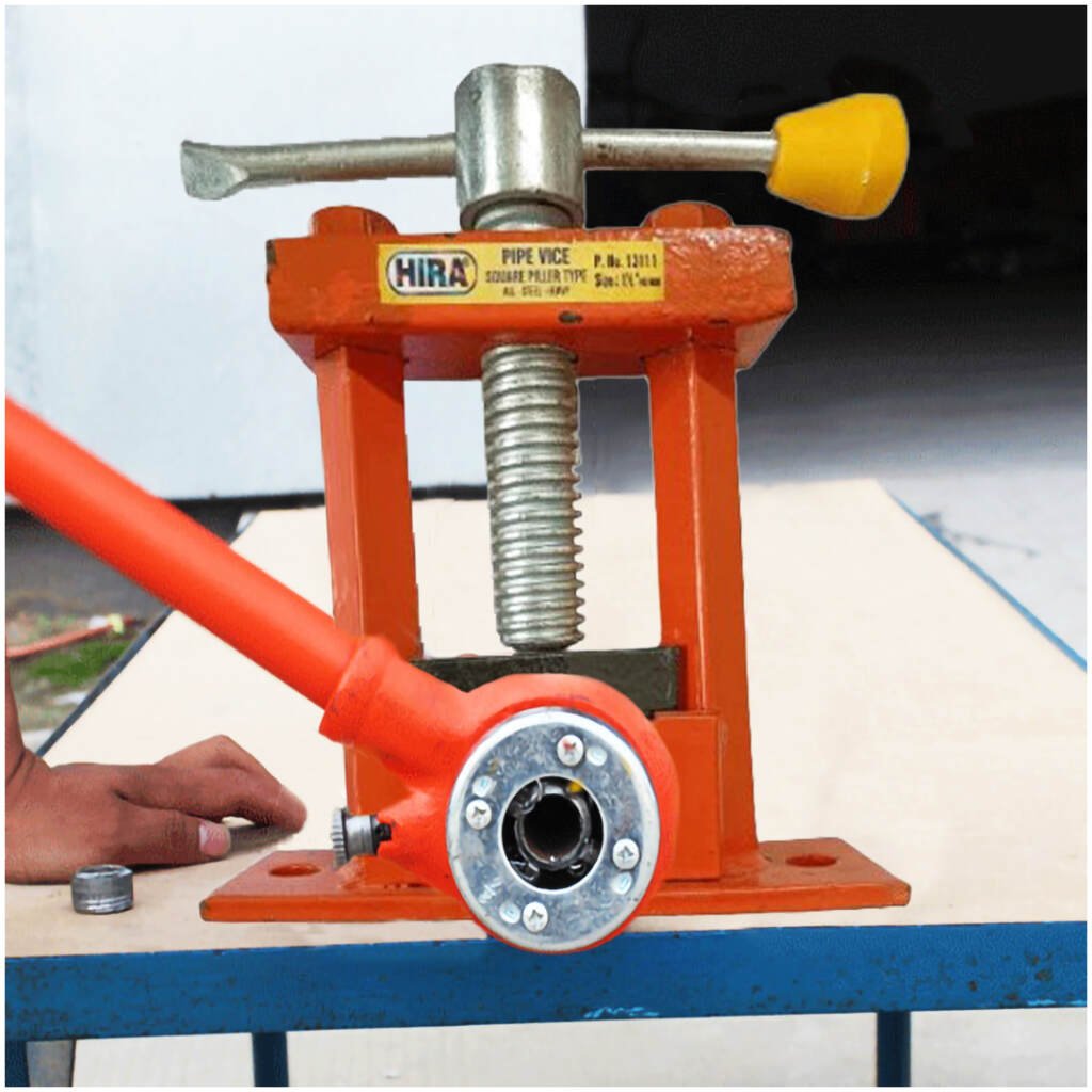 HIRA Pipe Vice – Square Pillar Type (1/2 to 1.5 Inch) | Heavy Duty ...