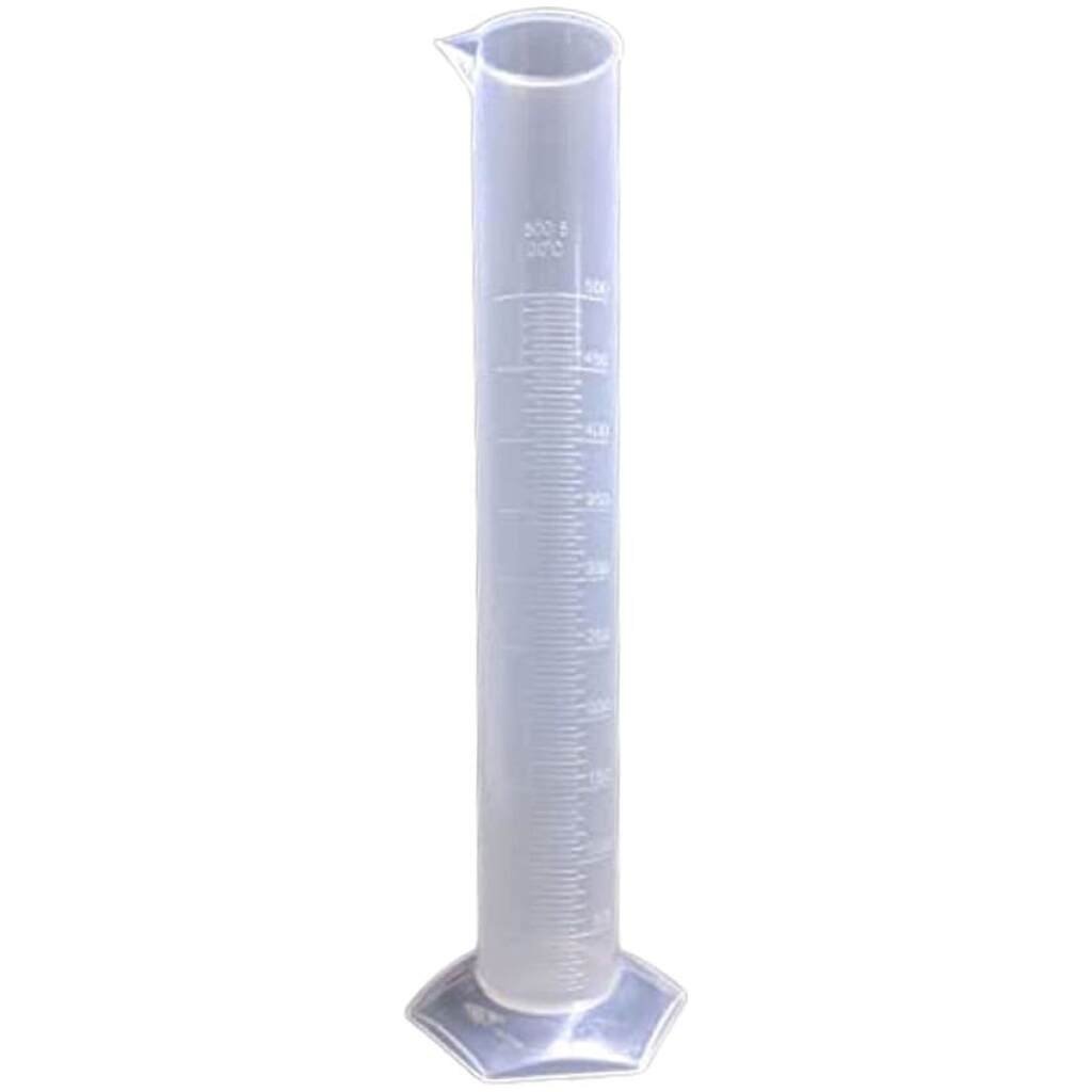 Polypropylene Molded Hexagonal Base Measuring Cylinder 500ml | Implemental