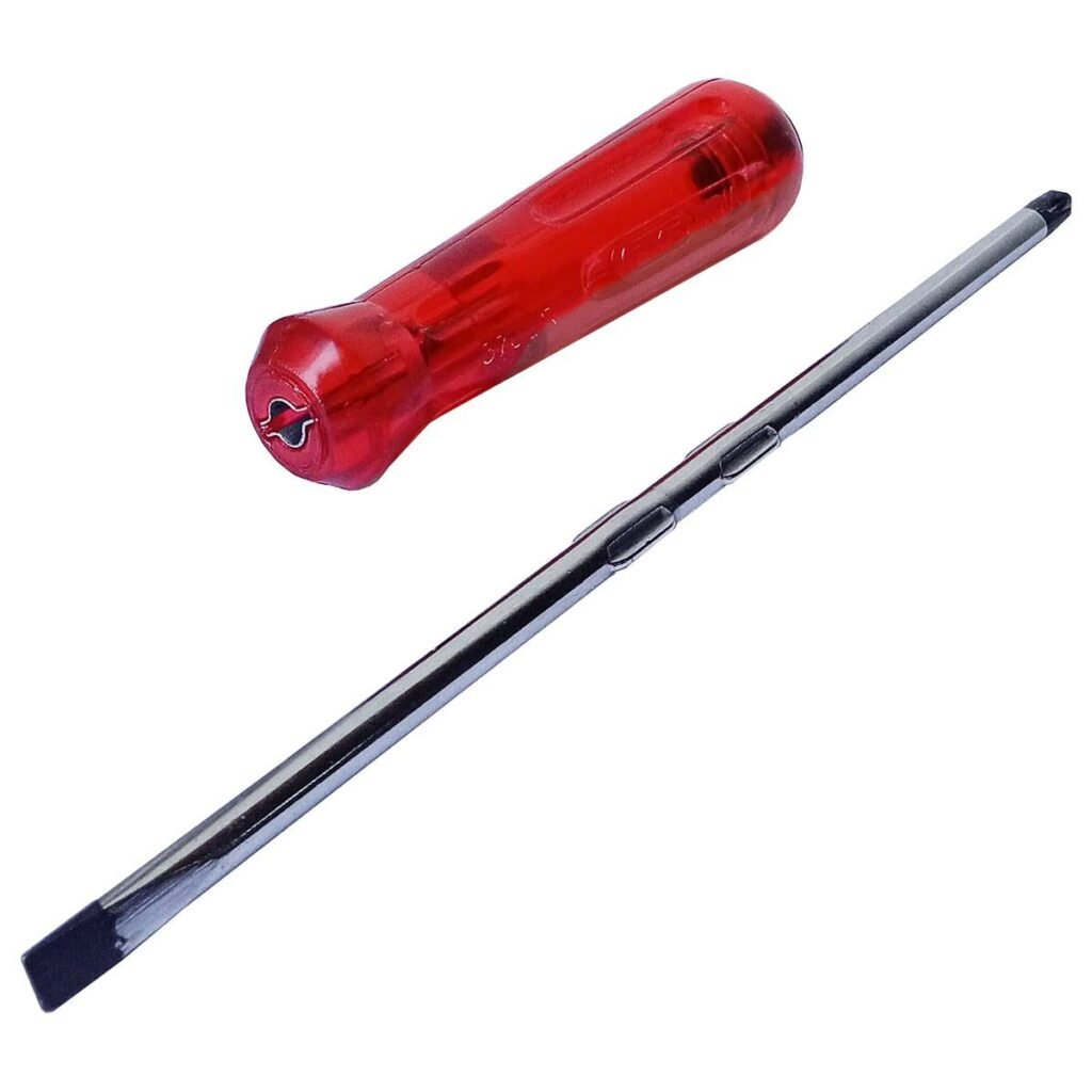 2 in 1 Screwdriver For Multipurpose Use, 8 INCH Red Handle (Pack of 1 ...
