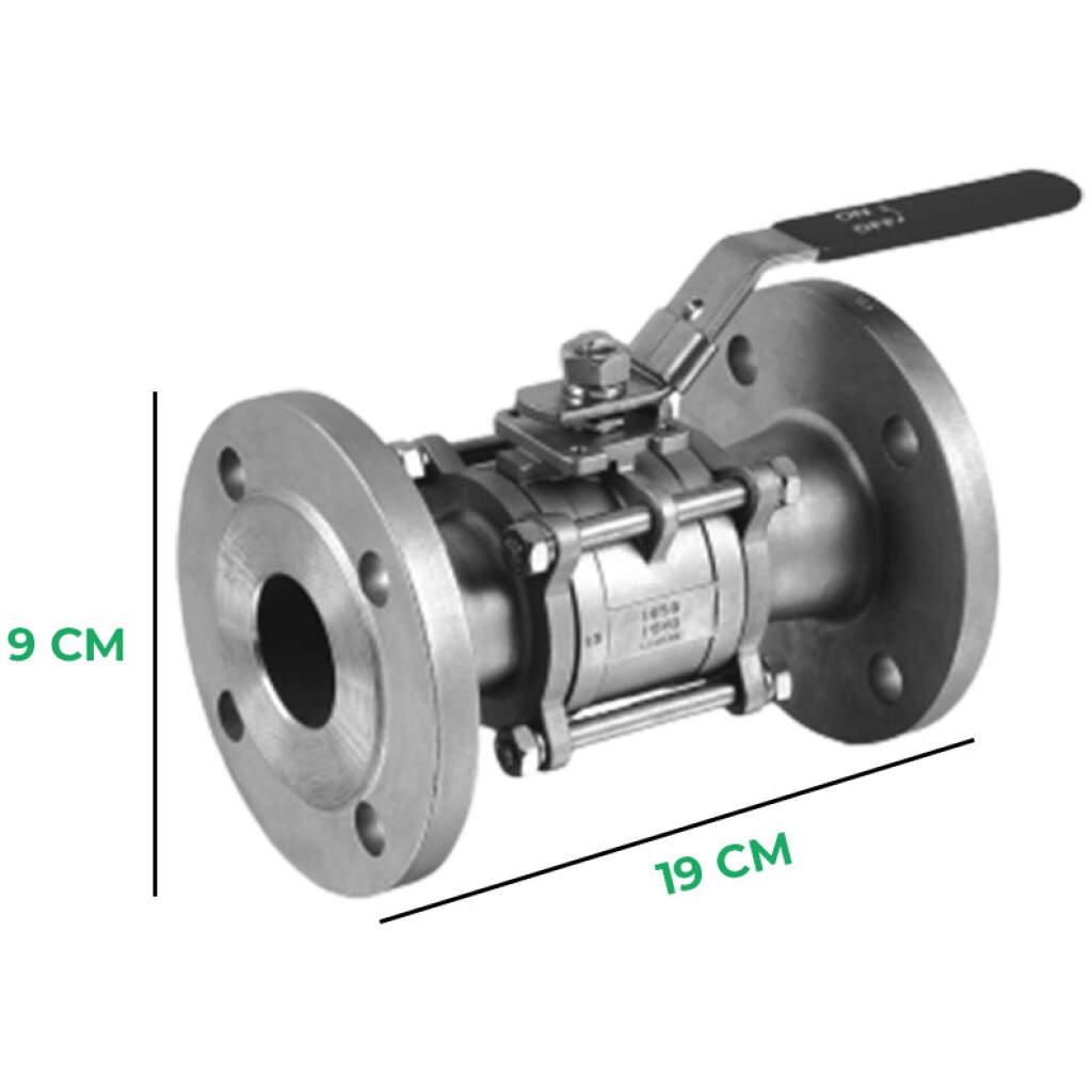 Stainless Steel Ball valve flanged end 15mm – Implemental