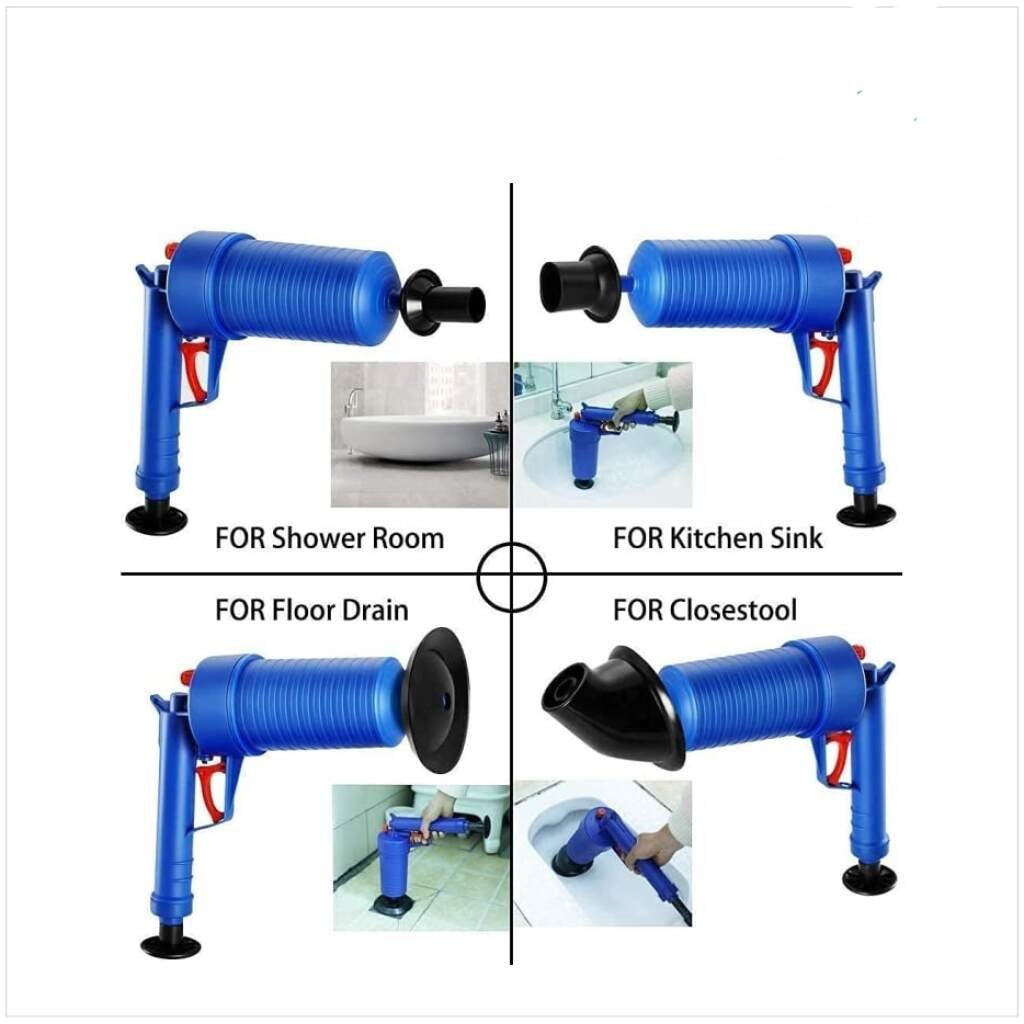 Air Drain Blaster Gun | Powerful Plunger for Pipe & Toilet Cleaning | Implemental