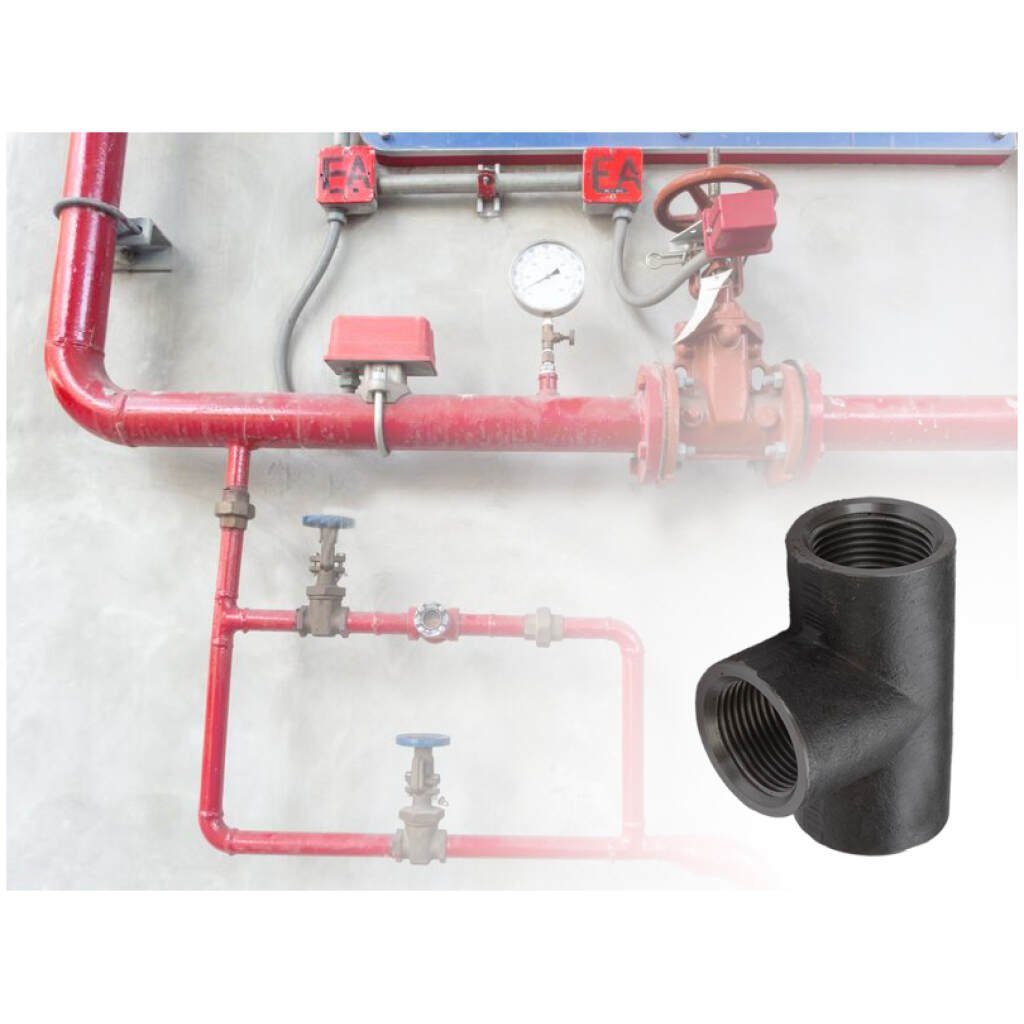 MS Tee Fitting Pipe Threaded BSP Forged