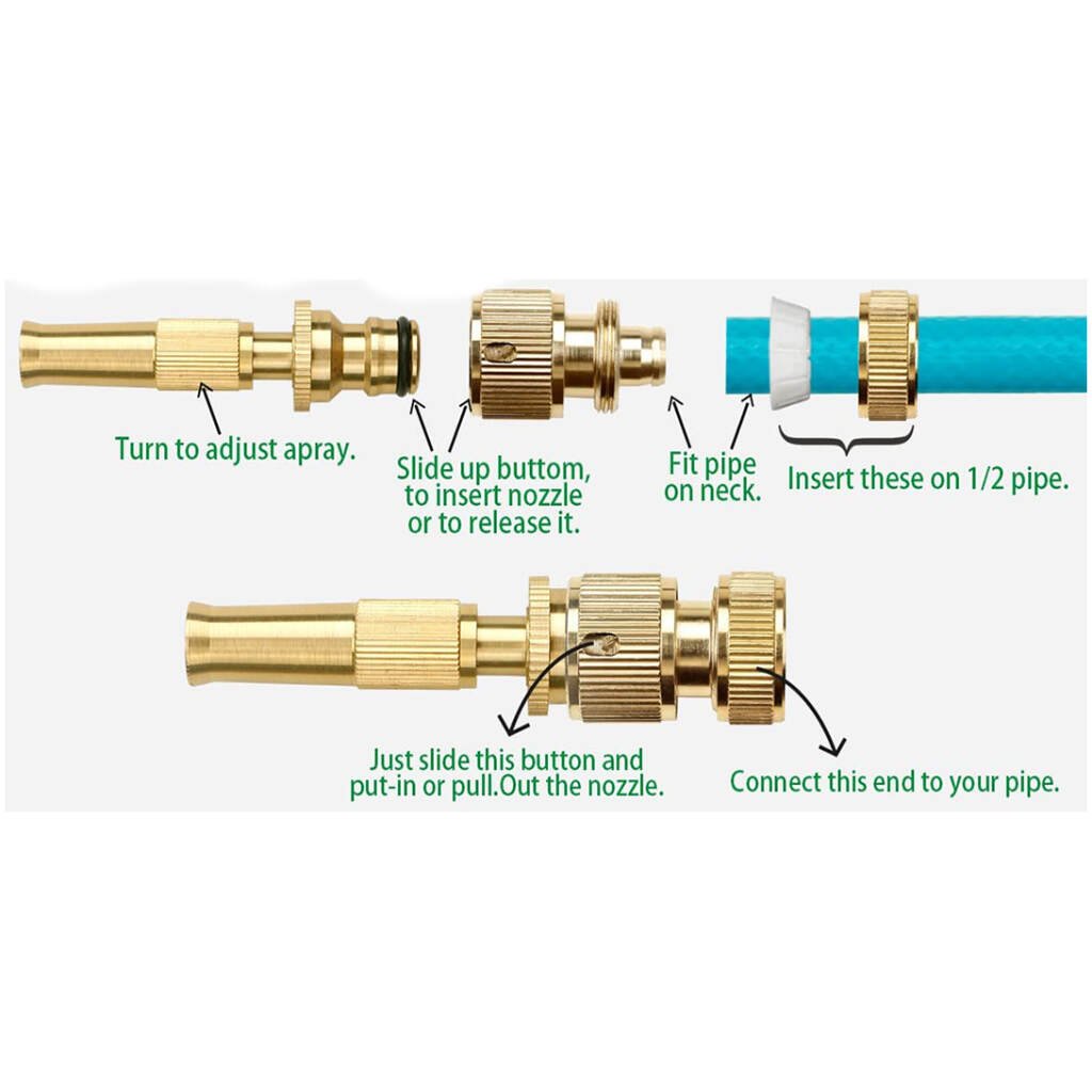 Brass Nozzle Water Spray Gun (Hose Pipe) ‚Äì High-Pressure Water Spray