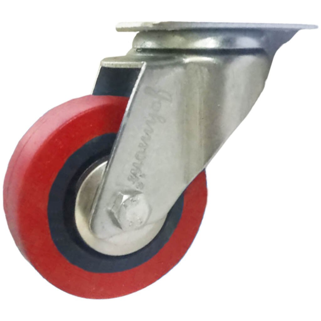 PU Plate Type Trolley Wheel Without Brake 4 Inch | Implemental