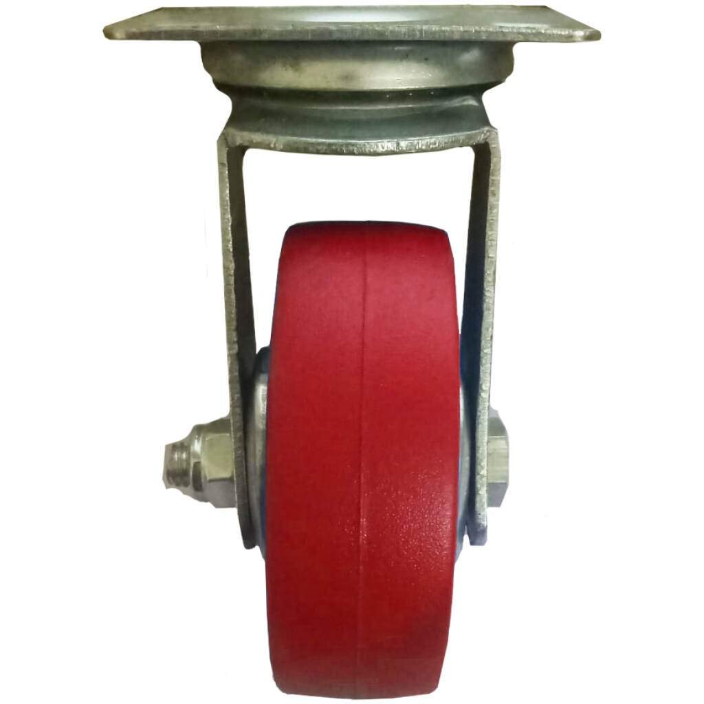 PU Plate Type Trolley Wheel Without Brake 4 Inch | Implemental
