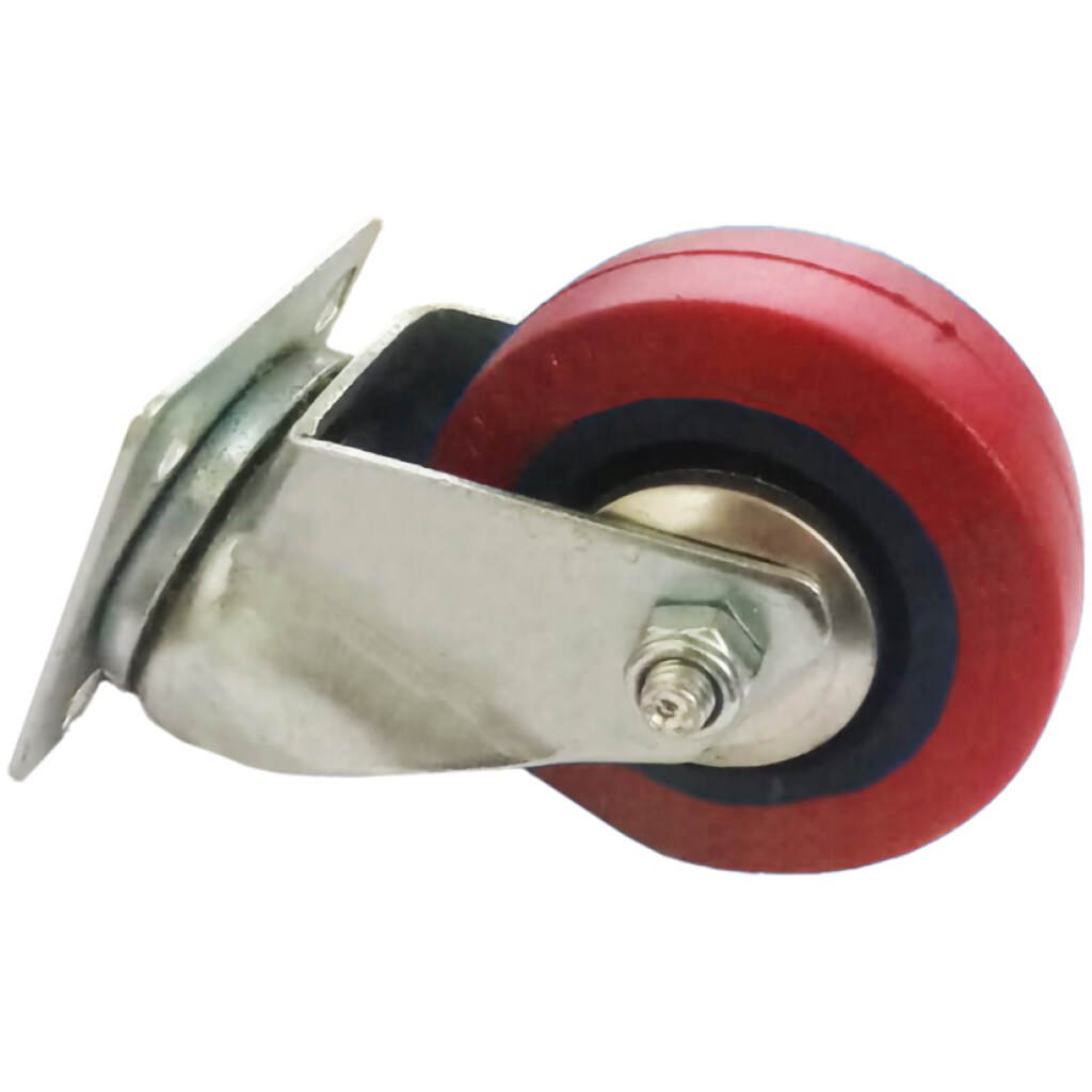 PU Plate Type Trolley Wheel Without Brake 4 Inch | Implemental