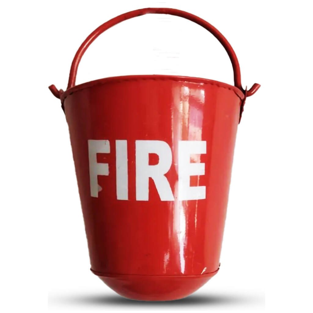 Fire Safety Bucket | Red Metal Sand Bucket | Emergency Use | Implemental