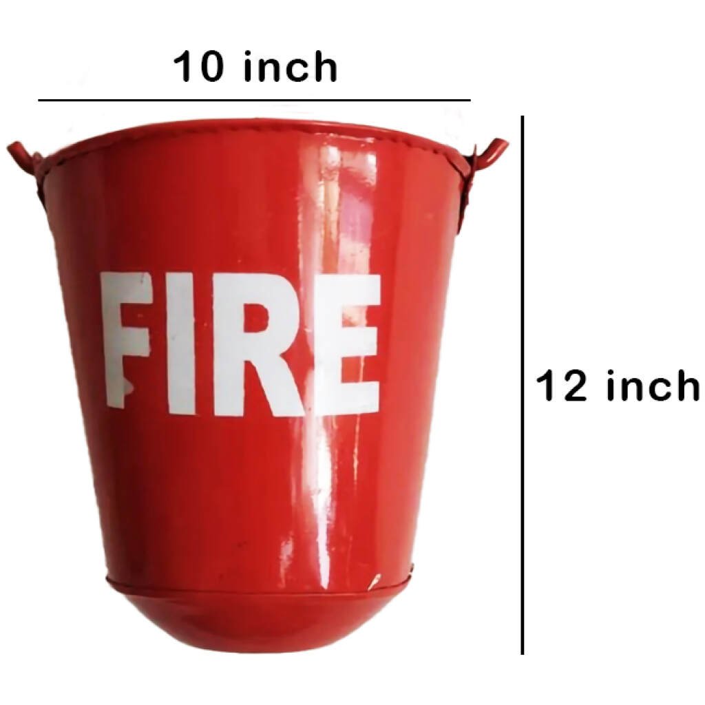Fire Safety Bucket | Red Metal Sand Bucket | Emergency Use | Implemental