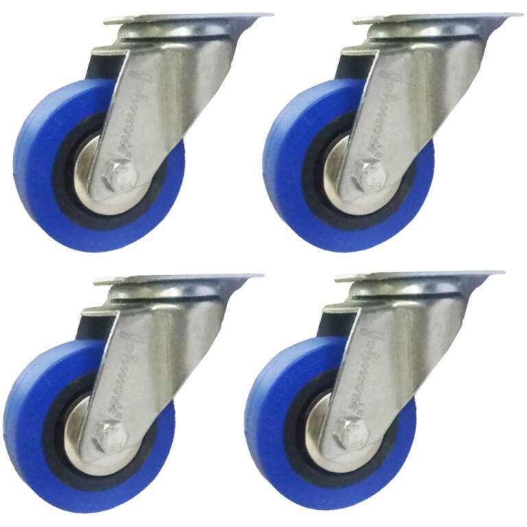 Johnson Plate Type Trolley Wheel Without Break Set Of 4 – Implemental