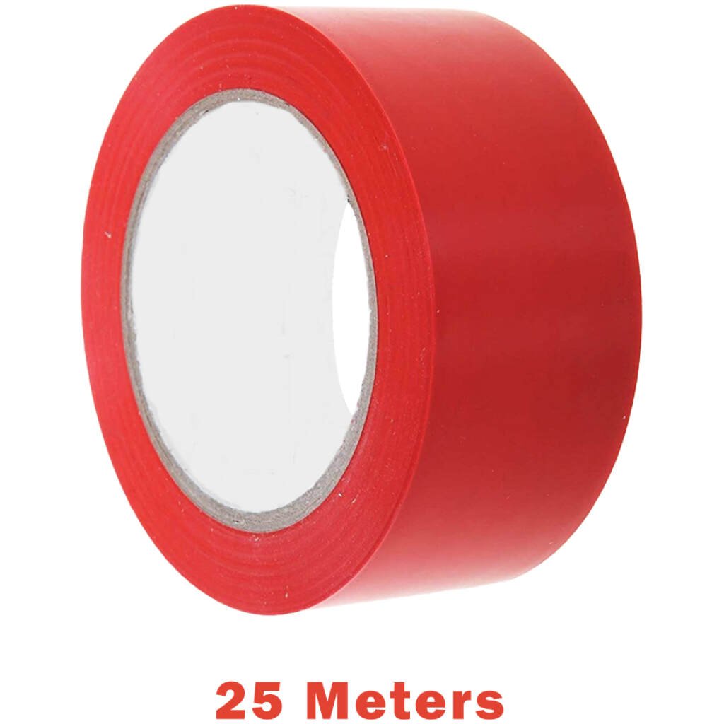 Self Adhesive Floor Marking Tape Red 2 Inch 25Mtr – Implemental