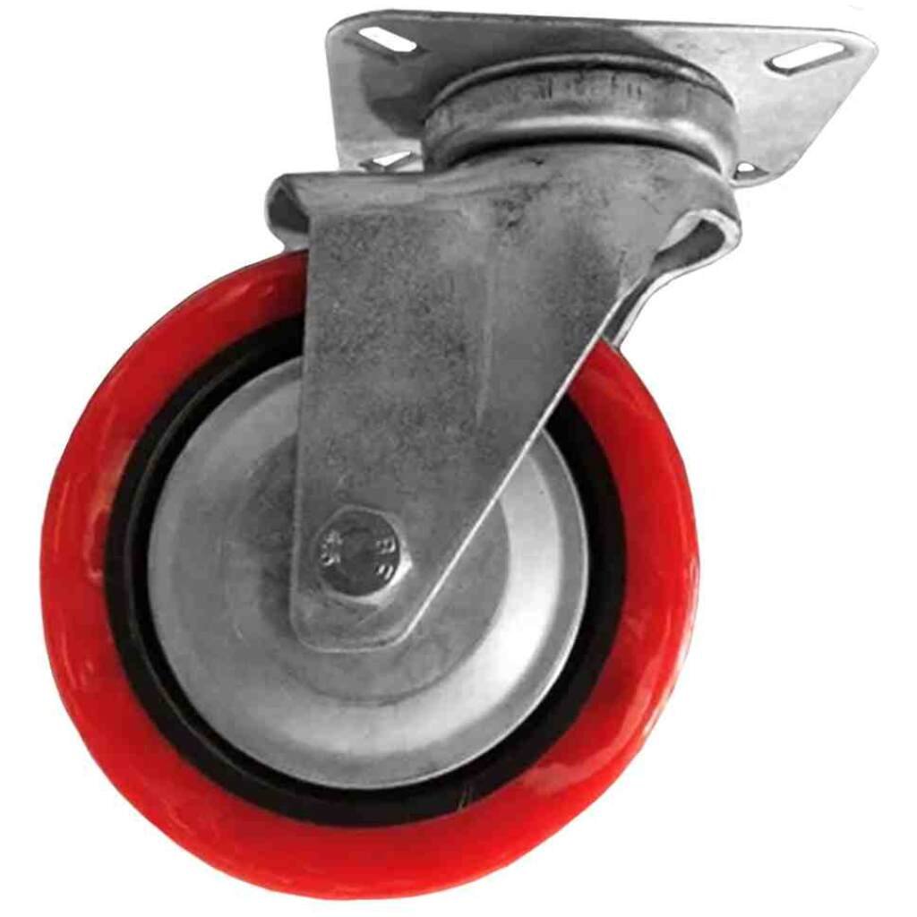 PU Plate Type Trolley Wheel Without Brake 6 x 2 Inch | Implemental
