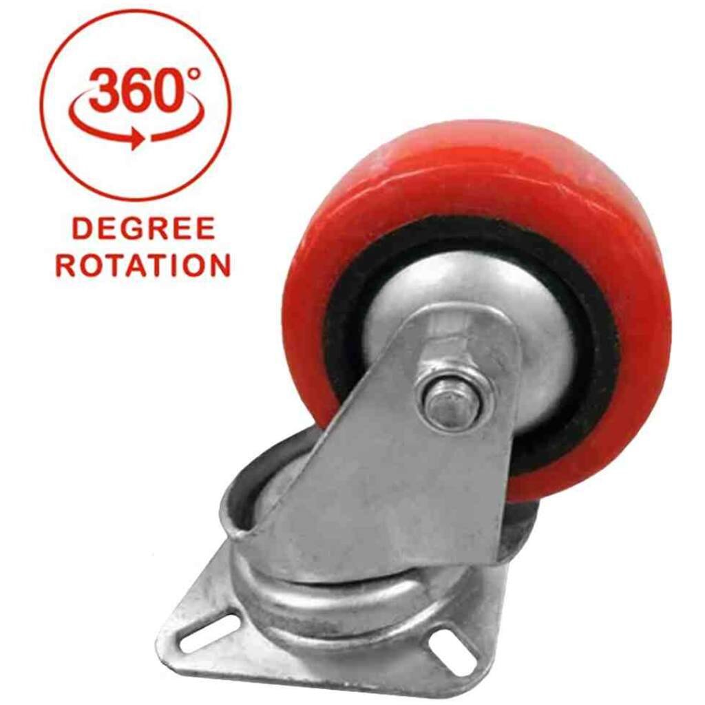 PU Plate Type Trolley Wheel Without Brake 6 x 2 Inch | Implemental