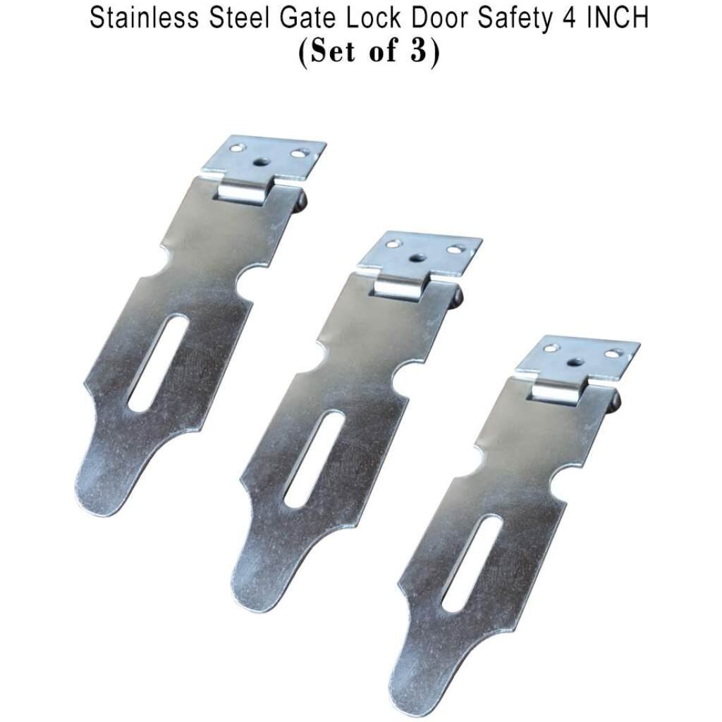 Stainless Steel Gate Lock Door Safety 4 INCH (Set of 3)