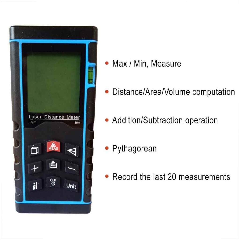 Laser Distance Meter – 80 Meters | Long Range Digital Measurer ...
